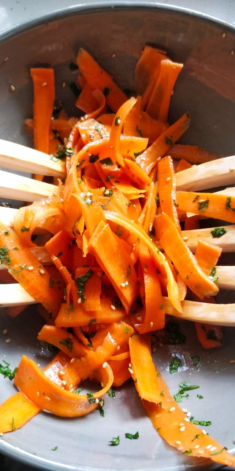 Easy Carrot Ribbon Salad - tina's kitchen diaries