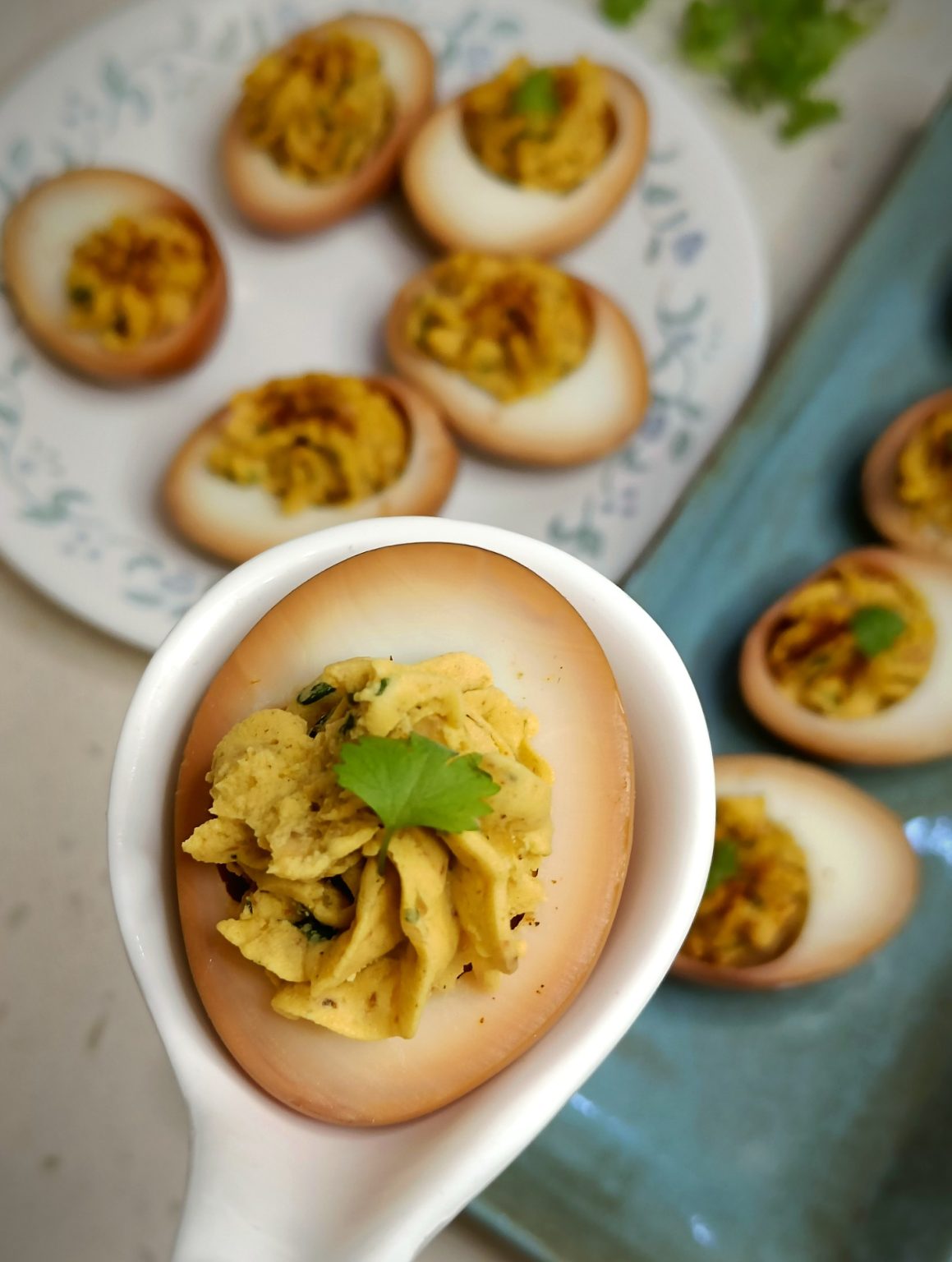 Curried Deviled Eggs - tina's kitchen diaries